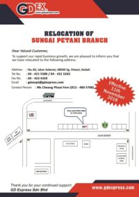 Sungai Petani Branch Relocation - GDEX